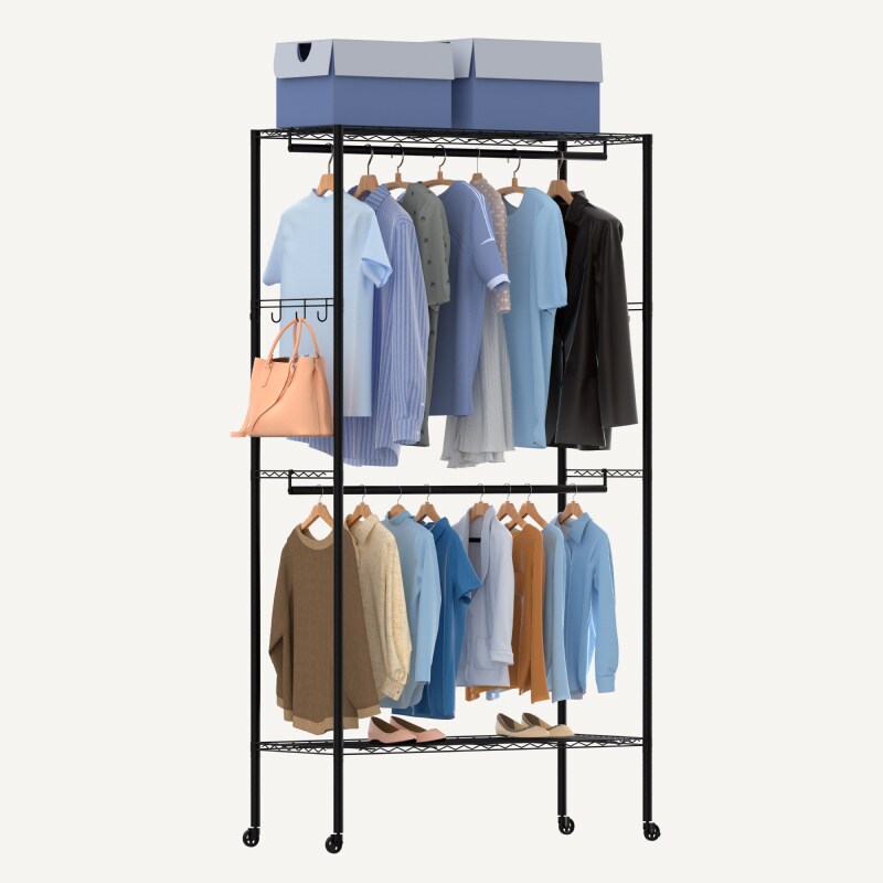 CR1B 3-Tier Lockable Heavy Duty Clothes Rack |Flexispot US | Flexispot