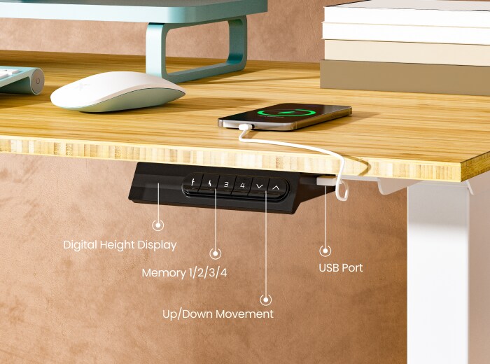 Seiffen Laminated 4-Spliced Standing Desk | Flexispot