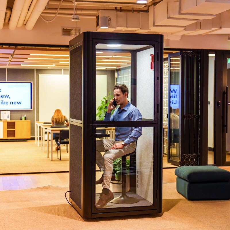 Height Adjustable Phone Booth | Flexipod EP1F-1 for Enhanced Privacy and Productivity | Flexispot